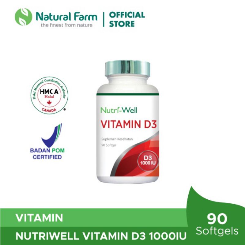 Jual Nutriwell Vitamin D3 1000 IU (90 Softgels) - Nutriwell Nutri ...