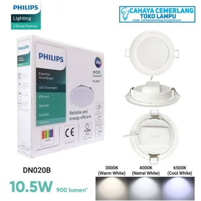 Jual Lampu Led downlight philips DN020B G3 10.5 watt | Shopee Indonesia