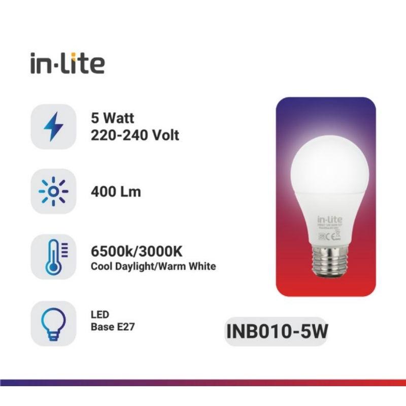 Jual Lampu Led Inlite 5w 5watt / Bulb Putih / Led In Lite In-Lite ...