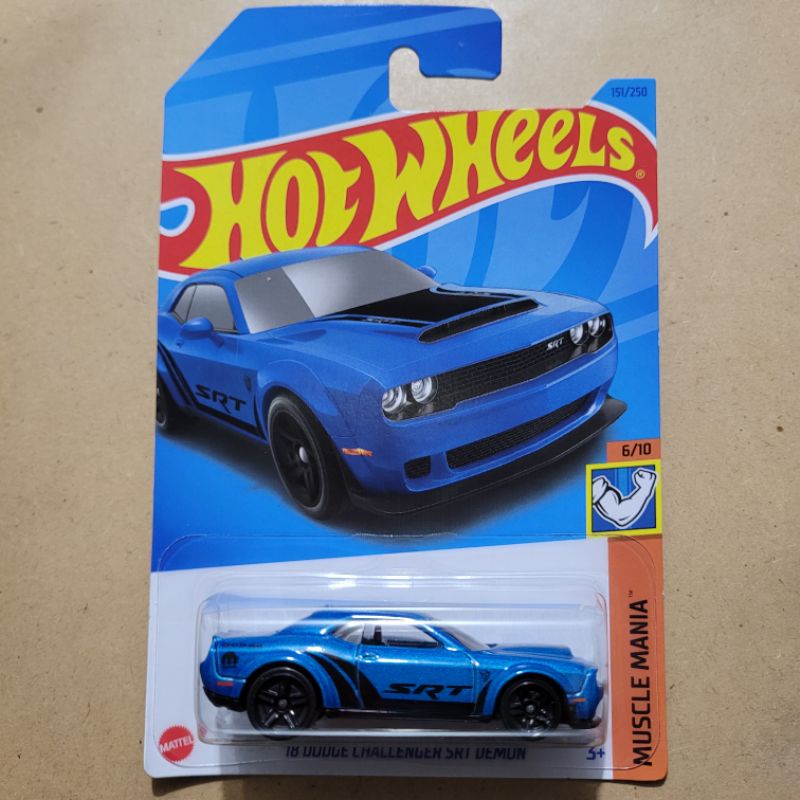 Jual Hot Wheels 18 Dodge Challenger Srt Demon Muscle Mania [ Blue