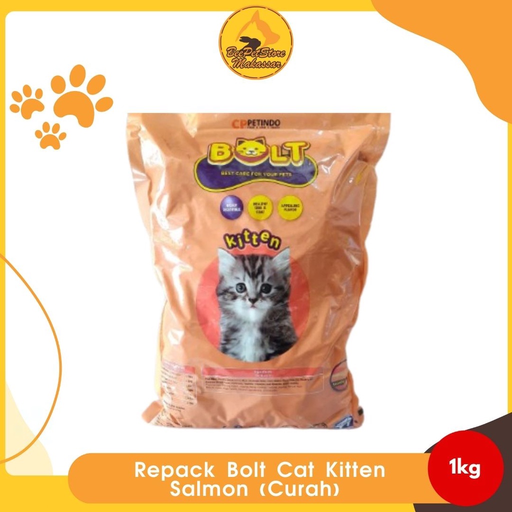 Jual Makanan Kucing-Repack Bolt Cat Kitten Salmon 1 Kg (Curah) | Shopee ...