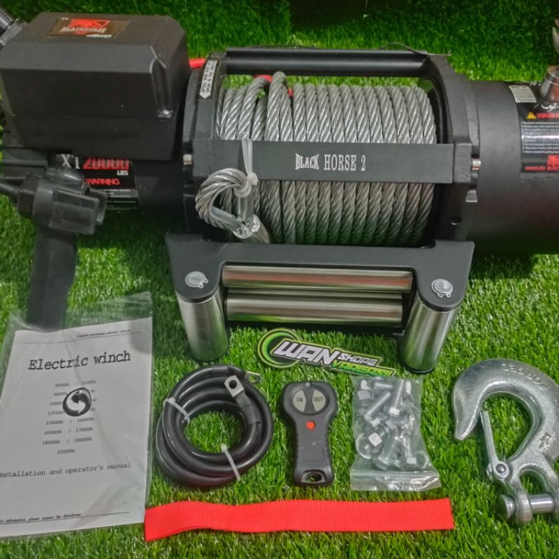 Jual winch 20,000lbs kapasitas 10ton Sling baja Winch XT BLACK H tali ...