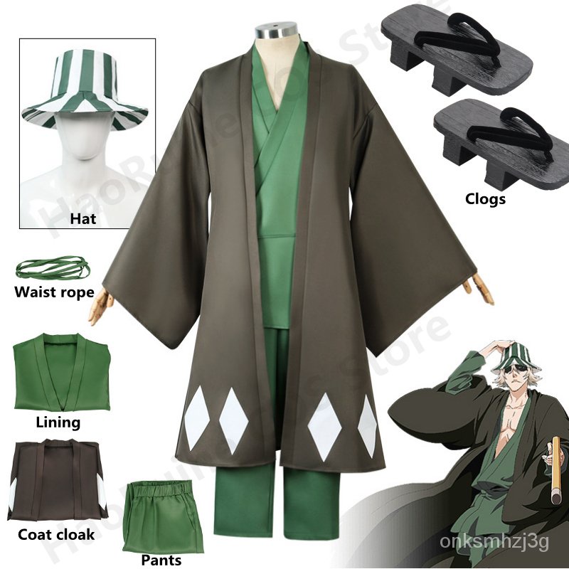 Jual Hot Anime Bleach Cosplay Urahara Kisuke Gotei 13 Costume Kimono ...