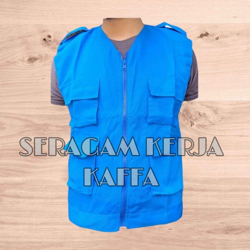 Jual Rompi Polos Biru Stabilo Proyek Rompi KATUN Lapangan Rompi dengan ...