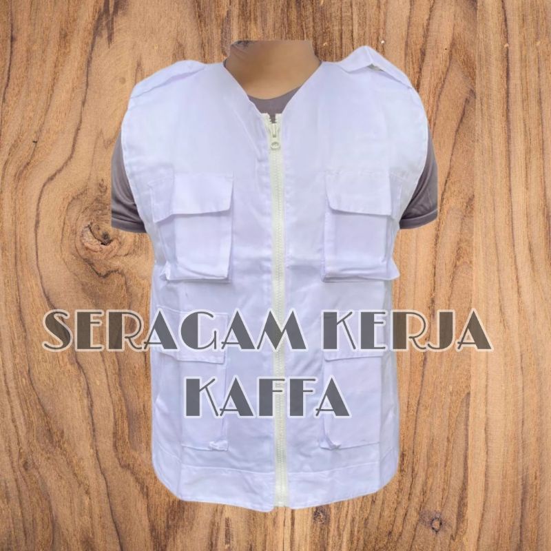 Jual Rompi Polos PUTIH Proyek Rompi KATUN Lapangan Rompi dengan Furing ...
