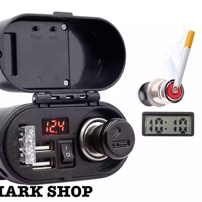 Jual voltmeter-charger USB 3A-pematik-jam digital 12-24V di bagian ...