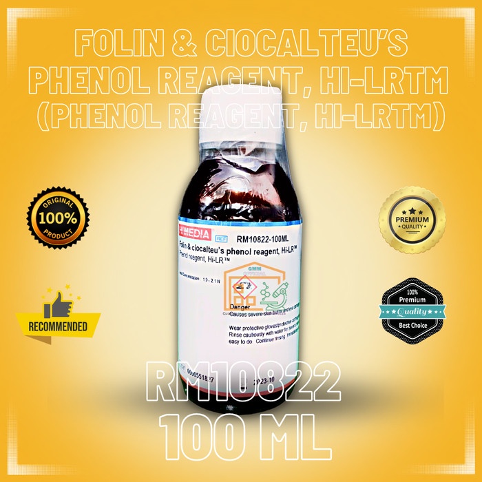 Jual Folin & ciocalteu’s phenol reagent|Phenol reagent Hi-LR, 100 ml ...