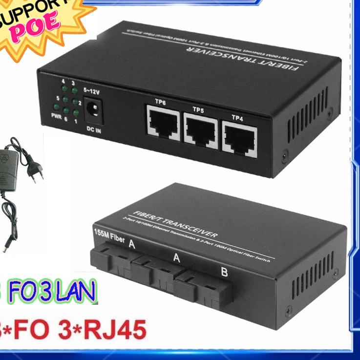 Jual Now 3F3E Media Converter Fiber Ethernet Switch 3F3E Optik 3 SC 3 ...