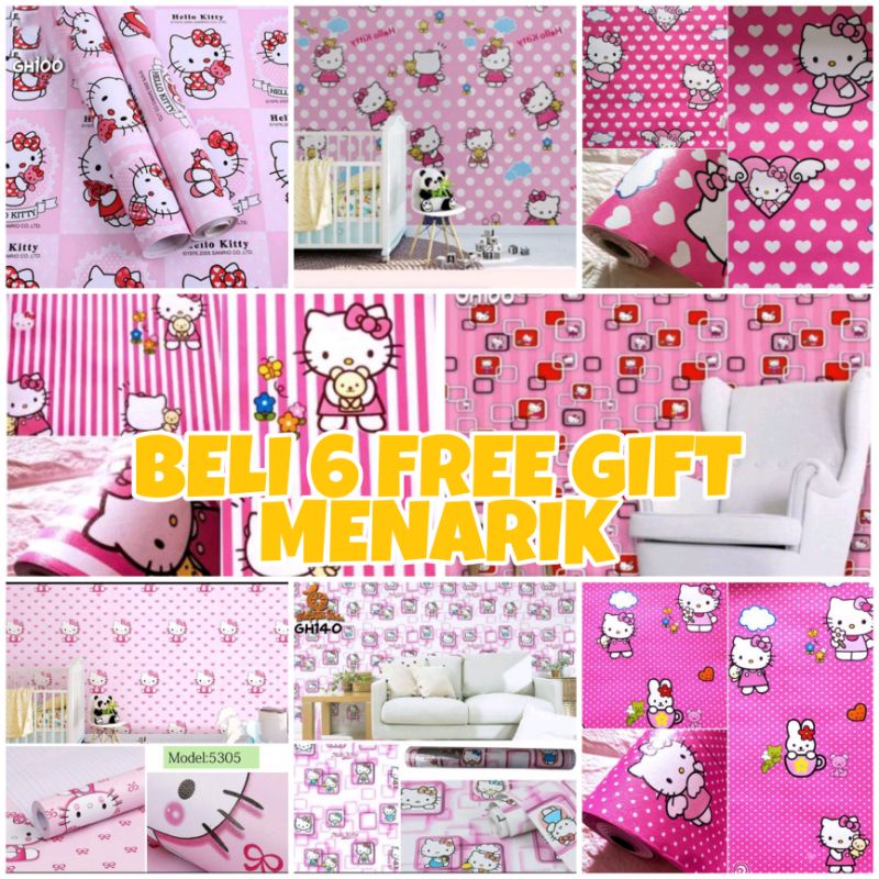 Jual Wallpaper Dinding Hello Kitty Stiker Dinding Hello Kitty Wallpaper Hello Kitty Walpaper ...