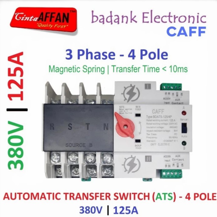 Jual Ready ATS 3 Phase 125A 4P 380V Automatic Transfer Switch (PLN-Genset) | Shopee Indonesia