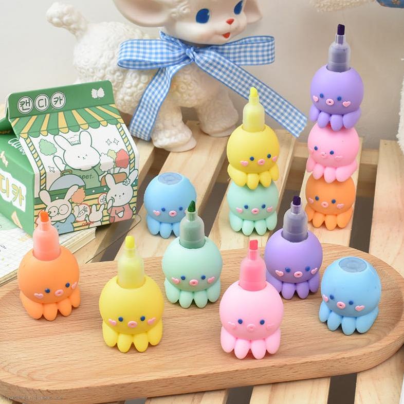 Jual Belanja Highlighter 3D Octopus Tumpuk 1 Set Stabilo Spidol Pastel ...