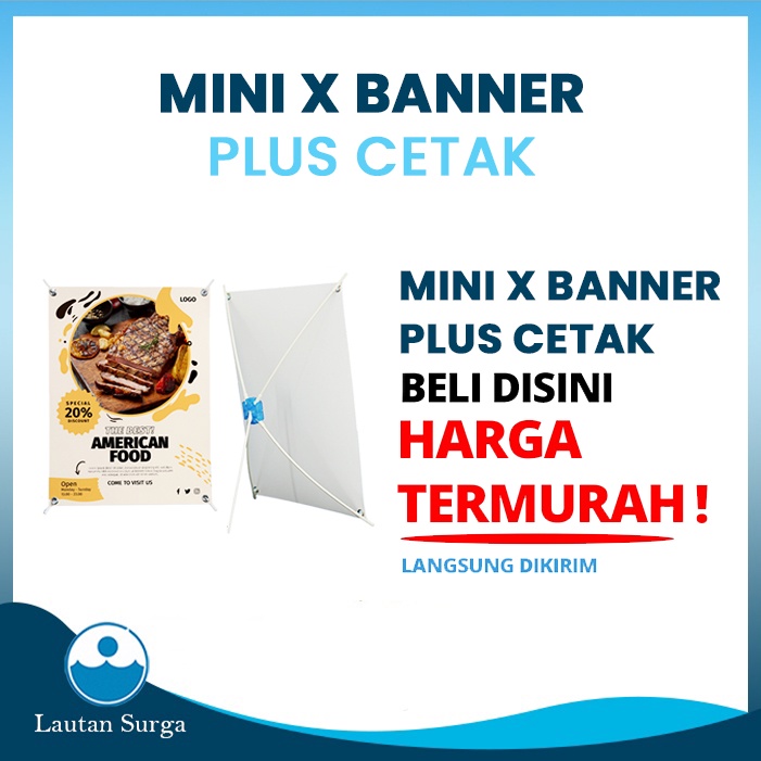 Jual Stand Mini X Banner A3 Plus Cetak Art Carton Laminasi Glossy ...