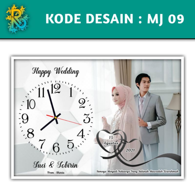 Jual Kado Pernikahan Jam Dinding Custom Foto + Ucapan Sudah Termasuk ...
