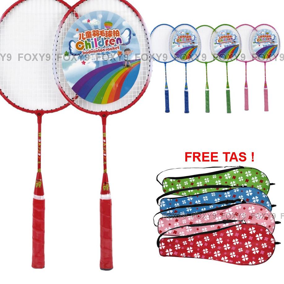 Jual Asli RAKET BULUTANGKIS / RAKET BADMINTON ANAK ISI 2 PCS FREE TAS ...