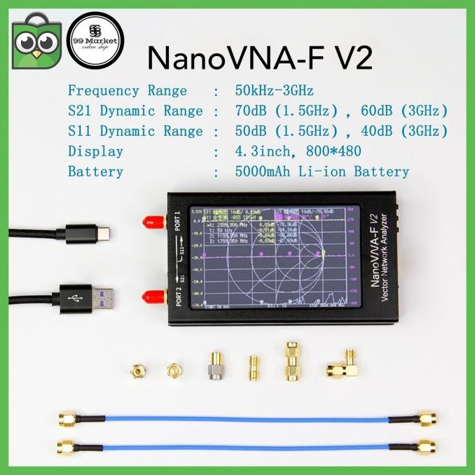 Jual NanoVNA-F V2 50KHz-3GHz Vector Network Analyzer Nano VNA F SWR Antena | Shopee Indonesia