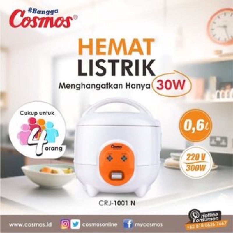 Jual MAGICCOM COSMOS CRJ1001N/ RICE COOKER COSMOS CRJ 1001 N/ PENANAK ...