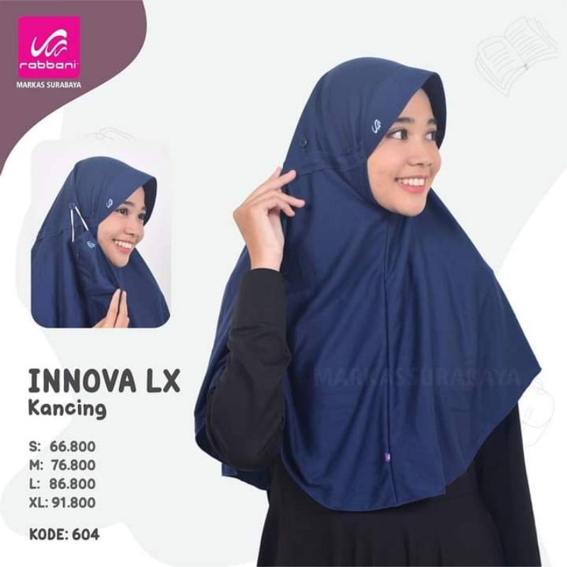 Jual Kerudung Sekolah Anak Instan SD SMP SMA Innova Lx Kancing Rabbani ORI | Shopee Indonesia