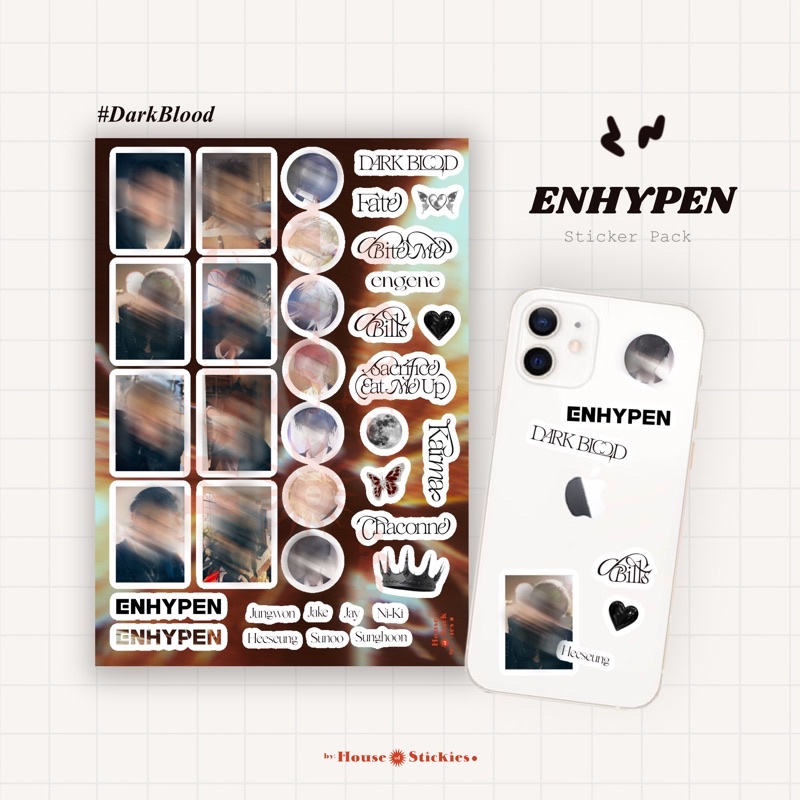 Jual Stiker Kpop ENHYPEN Dark Blood Album Edition (Fanmade/Unofficial) | Shopee Indonesia