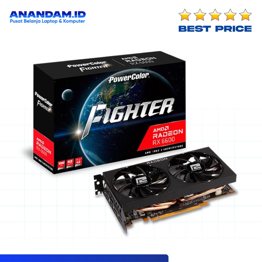 Jual VGA PowerColor Fighter AMD Radeon RX 6600 8GB GDDR6 - RX6600 ...