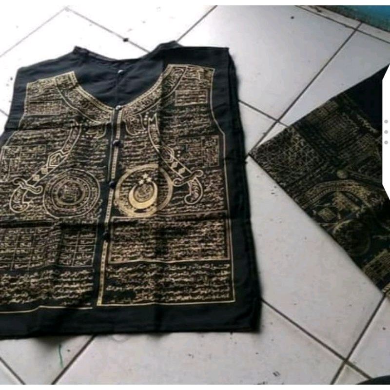 Jual rompi kain ontokusumo motif kaligrafi plus ikat kepala | Shopee ...