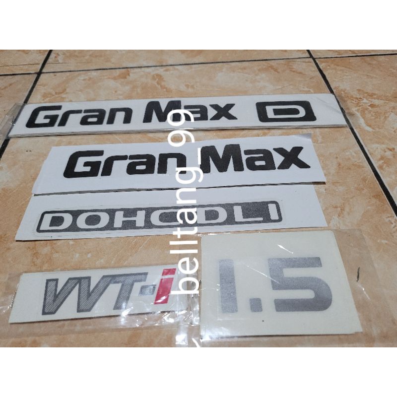 Jual Stiker sticker tulisan granmax d, gran max, dohcdli, vvti, 1.5 ...