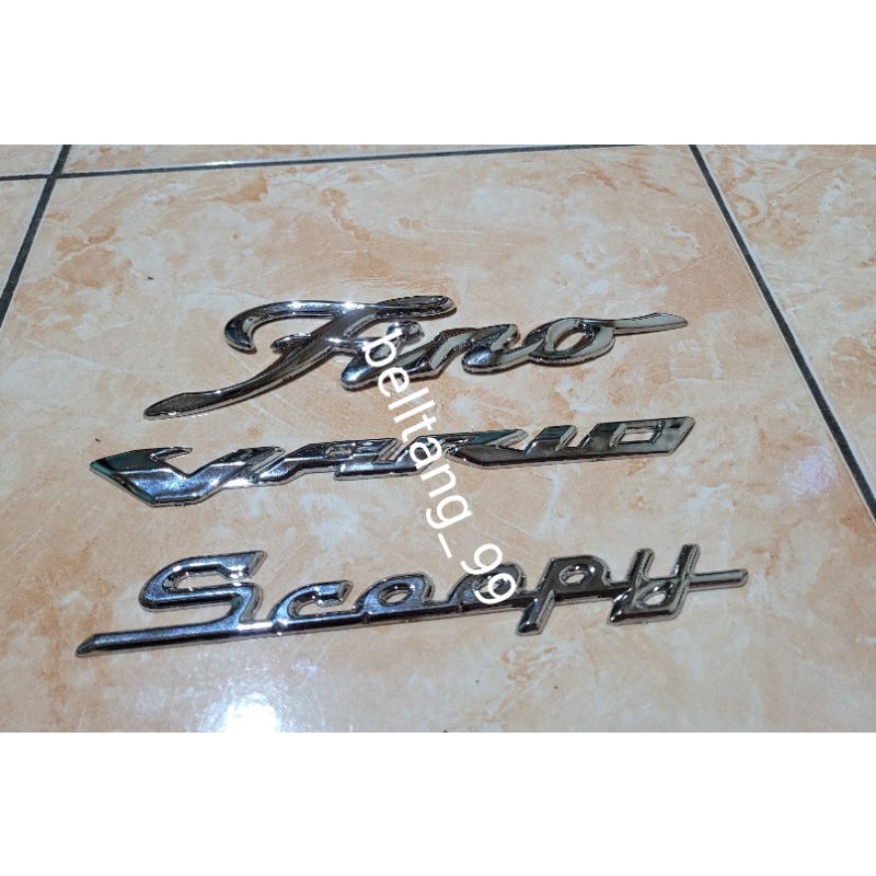 Jual Logo emblem tulisan motor fino/ emblem tulisan motor vario/ emblem ...