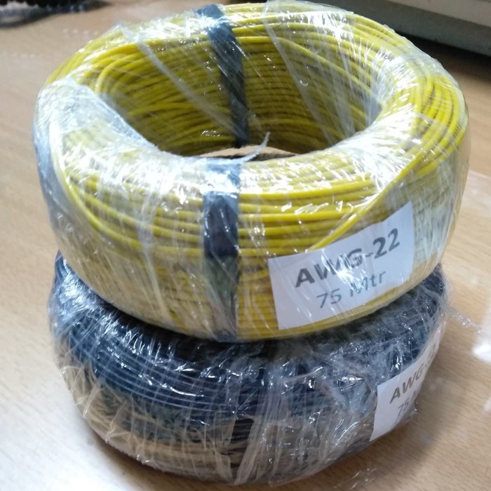 Jual Kabel Cable AWG22 AWG 22 pjg 75m ukuran 0.3 mm² red yellow blue ...