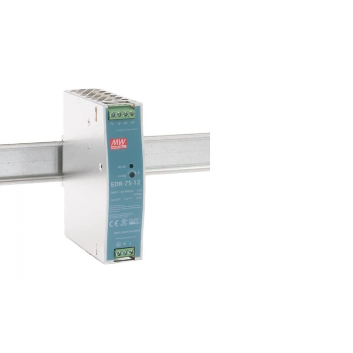 Jual Power supply DIN rail 12V DC 6.3A Meanwell MW Original EDR 75 12 ...