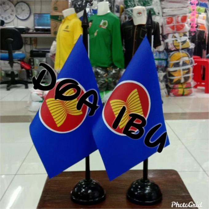 Jual Tiang Kayu Meja+Bendera Logo Asean | Shopee Indonesia