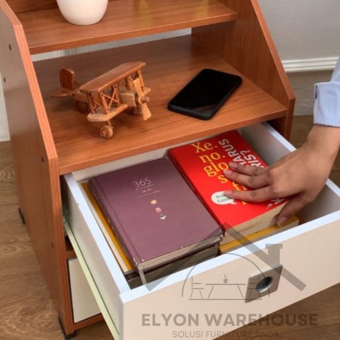 Jual Bedside Bed Side Table Rak Nakas Laci Minimalis Serbaguna / Meja ...