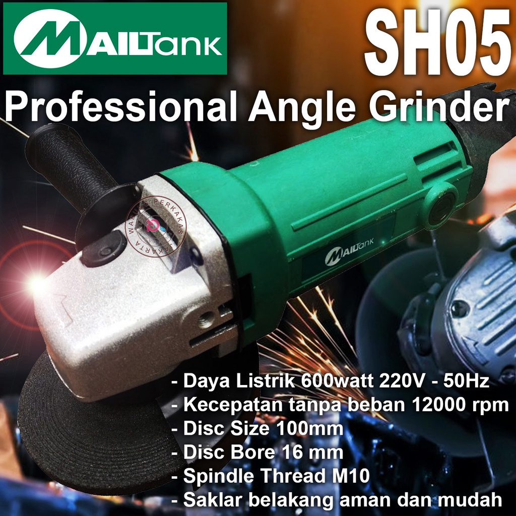 Jual Mesin Gurinda 4inch MAILTANK SH05 Angle Grinder 600W 100mm Murah ...