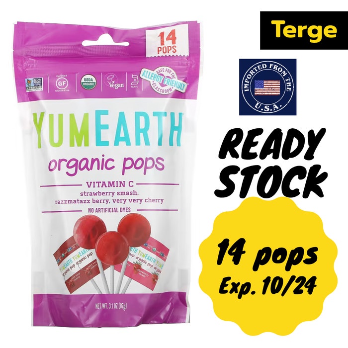 Jual Permen Organik YumEarth Organic Pops Vitamin C Assorted Flavors ...