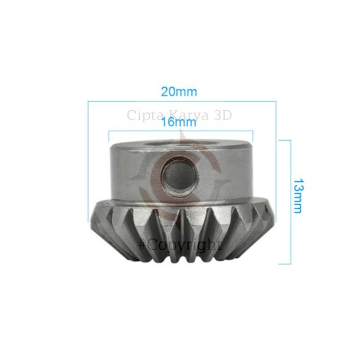 Jual 1Pcs Bevel Steel Gear 1 Modulus 20 Teeth 90 Degree With Inner Hole ...