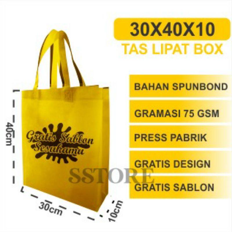 Jual paket tas spunbond boxbag ukuran 30x40 50 pics - spunbond boxbag ...