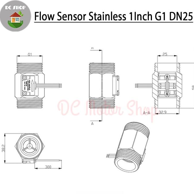 Jual Water Flow Meter Sensor Stainless 1" G1 Dn25 Hall Effect Sensor | Shopee Indonesia