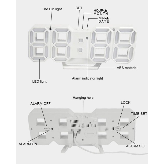 Jual Jam Meja Led Digital Clock Modern Style Minimalist | Shopee Indonesia