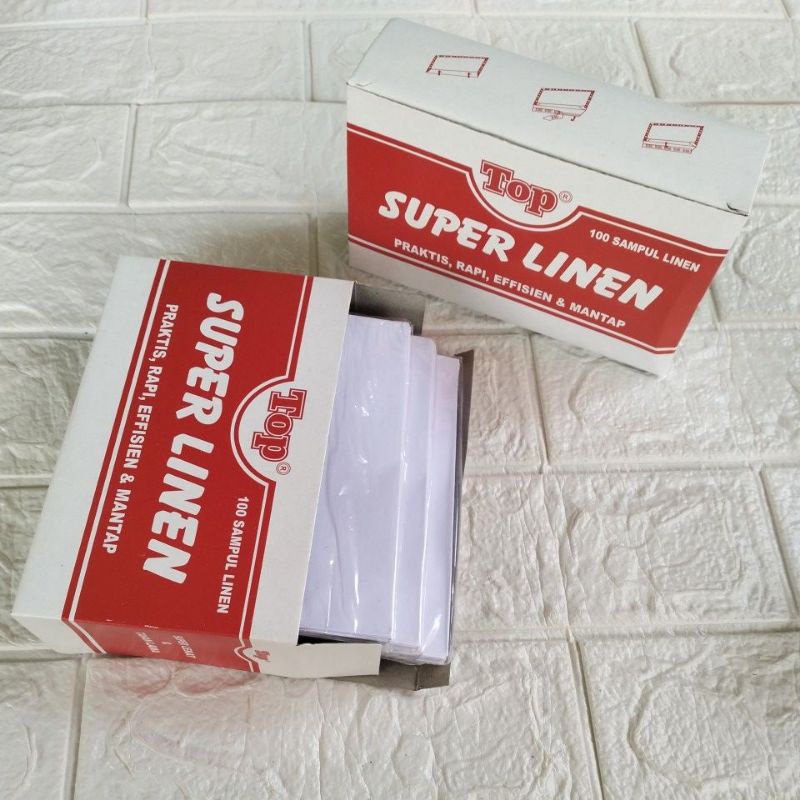 Jual Amplop Putih Tanggung Top Super Linen Plus Perekat Lem Murah Isi ...