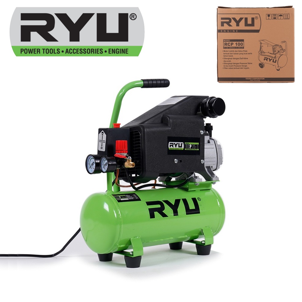 Jual RYU Mesin Kompresor RCP100 Compressor 1 HP Listrik 25 Liter RCP 100 | Shopee Indonesia