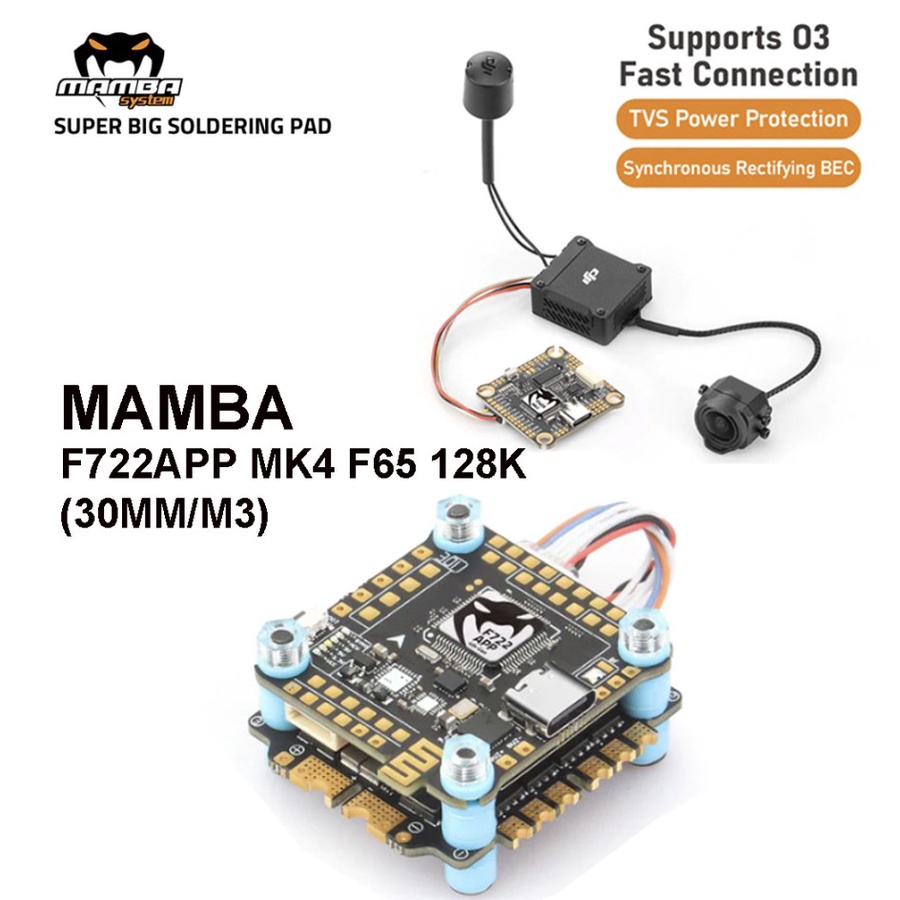 Jual DIATONE MAMBA MK4 F722 APP F65A_128K 3-6S Flight Controller Stack30x30 | Shopee Indonesia