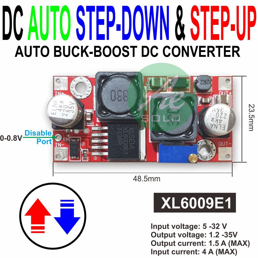 Jual Muraaaahh.. BUCK BOOST DC PCB MERAH XL6009 AUTO STEP UP STEP DOWN STABILIZER DC FQS ...