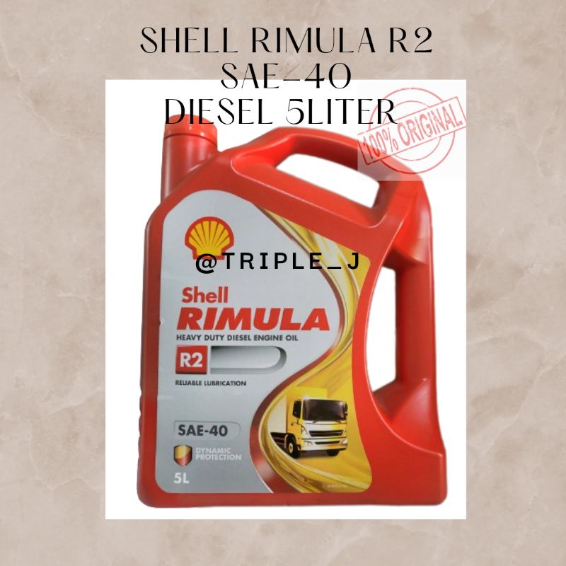 Jual Oli Mesin Diesel Original SHELL RIMULA R2 sae 40 5Liter Original ...