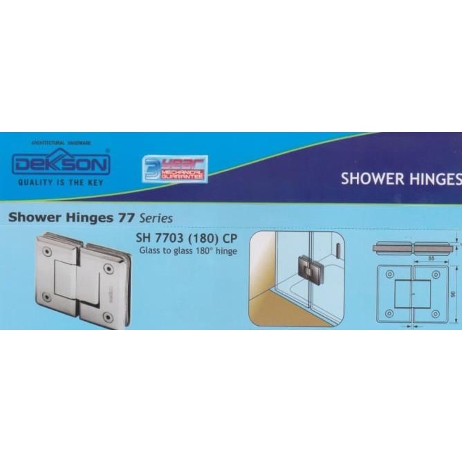 Jual Engsel Shower Pintu Kaca Dekson Glass To Glass 180 Derajat (7703 ...