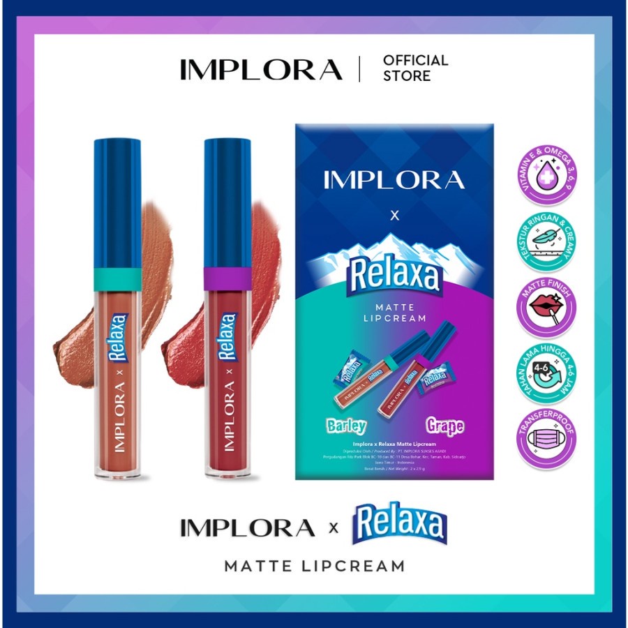 Jual Implora x Relaxa Lipcream Ombre Edition Limited Edition | Shopee ...