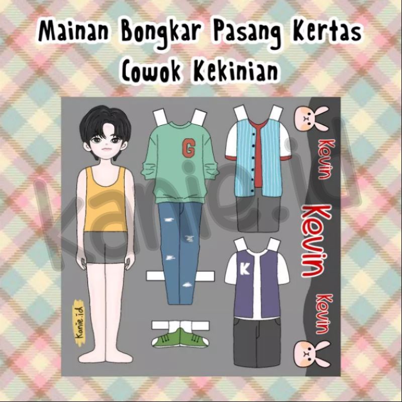 Jual MAINAN BONGKAR PASANG KERTAS VERSI COWOK KEKINIAN /PAPERDOLL ...