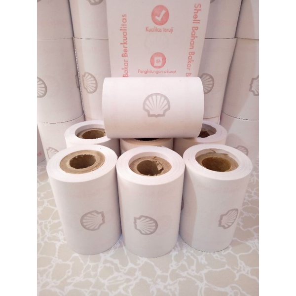 Jual kertas thermal logo SHELL 57x40 struk bensin 10pcs | Shopee Indonesia