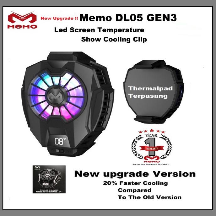 Jual Memo Dl05 Fancooler Radiator Pendingin Hp Coolingfan Gaming Rgb Light | Shopee Indonesia
