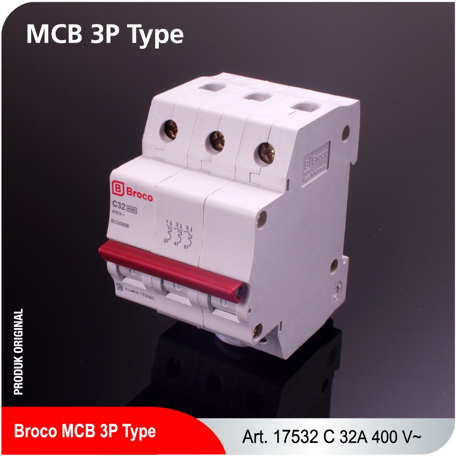 Jual Broco Electrical 17532C MCB 3 PHASE 32A | Shopee Indonesia