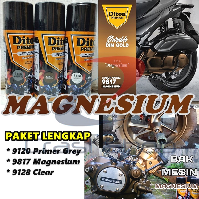 Jual PAKET LENGKAP CAT OX DITON PREMIUM 9817 MAGNESIUM 400CC SEMPROT ...