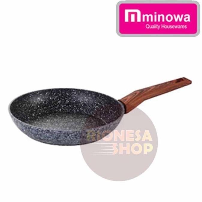 Jual FryPan Marble 16, 18, 20, 22 cm Induksi Gagang Kayu Yoshikawa Fry Pan - 16 cm, Abu-abu ...