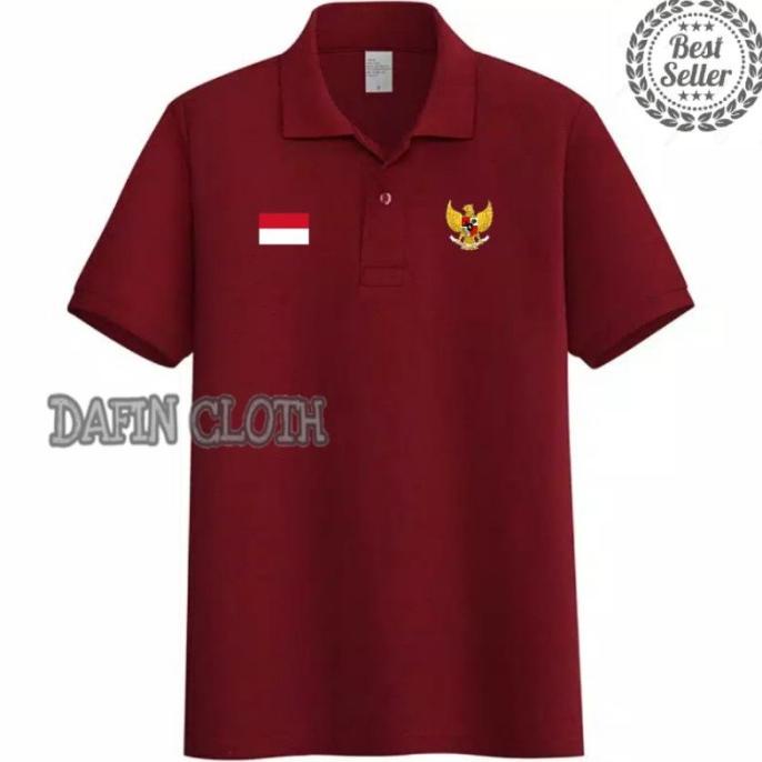 Jual Kaos Kerah Pria Polo shirt Kebangsaan Indonesia Garuda Merah Putih ...